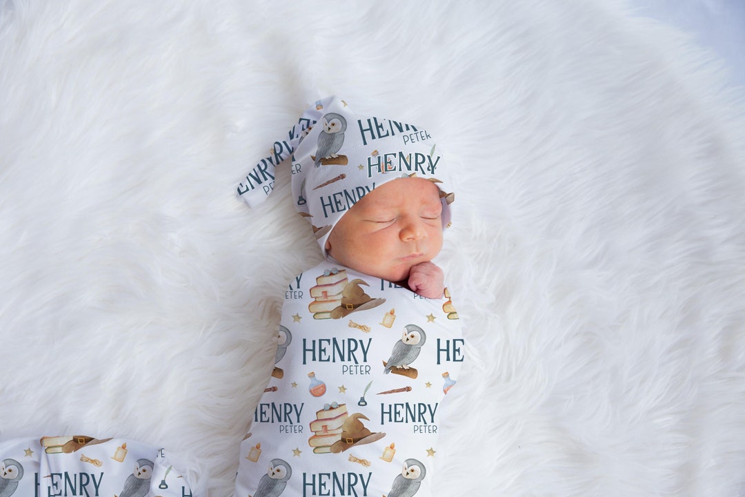 Wizard Swaddle Set, Wizard Baby Blanket, Personalized Wizard Magic Baby ...