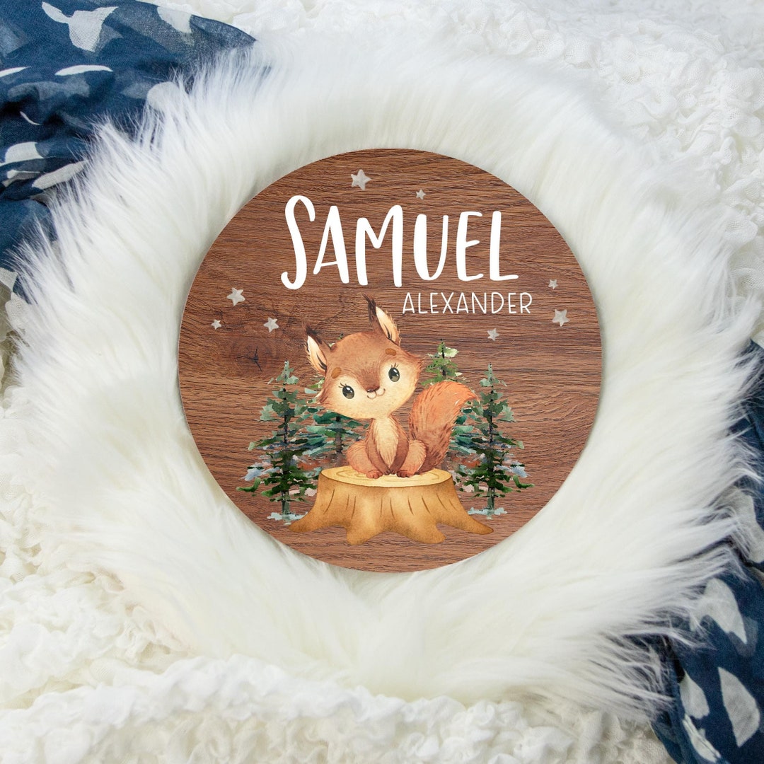 Squirrel Name Sign, Woodland Squirrel Baby Sign, Woodland Name Sign ...