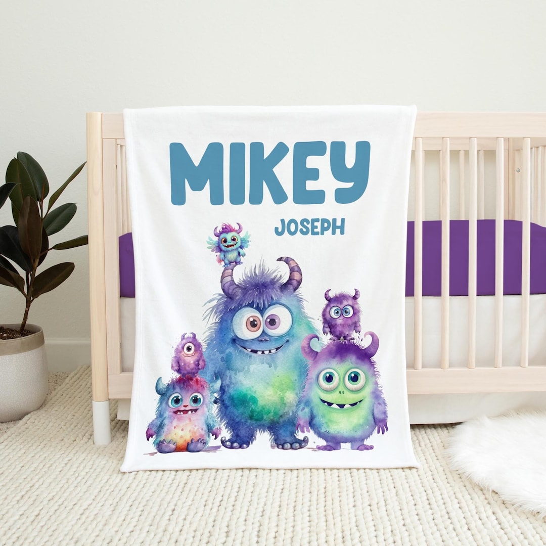 Monster Blanket, Personalized Monster Baby Blanket, Monster Baby ...