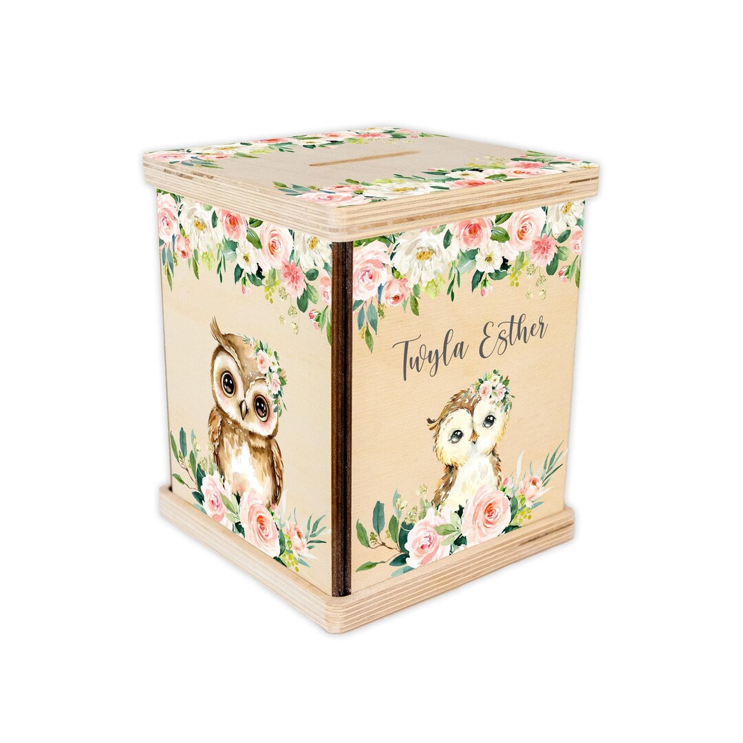 Girl Woodland Piggy Bank, Woodland Nursery, Personalized Piggy Bank ...