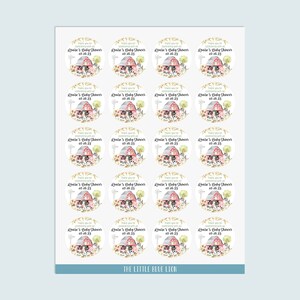 Farm Baby Shower Favor Stickers, Farm Animal Baby Shower Labels ...