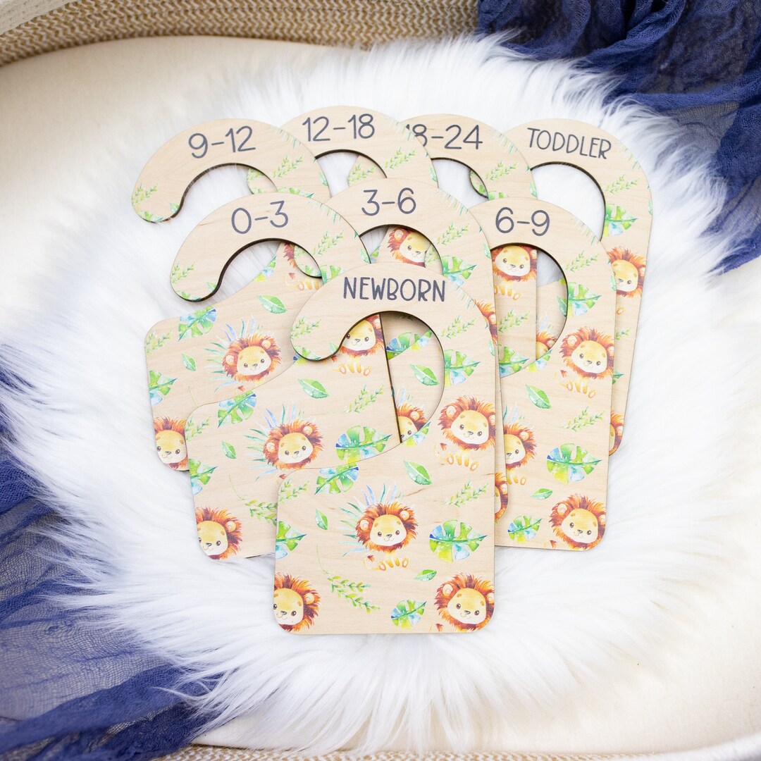 Safari Clothing Dividers, Lion Jungle Baby Clothing Divider, Wood ...