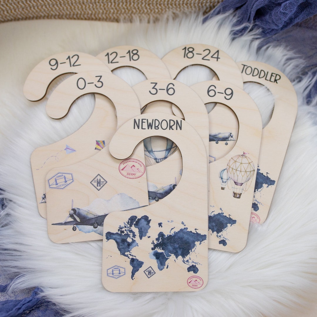 World Map Clothing Dividers, Adventure Baby Clothing Divider, Wood ...