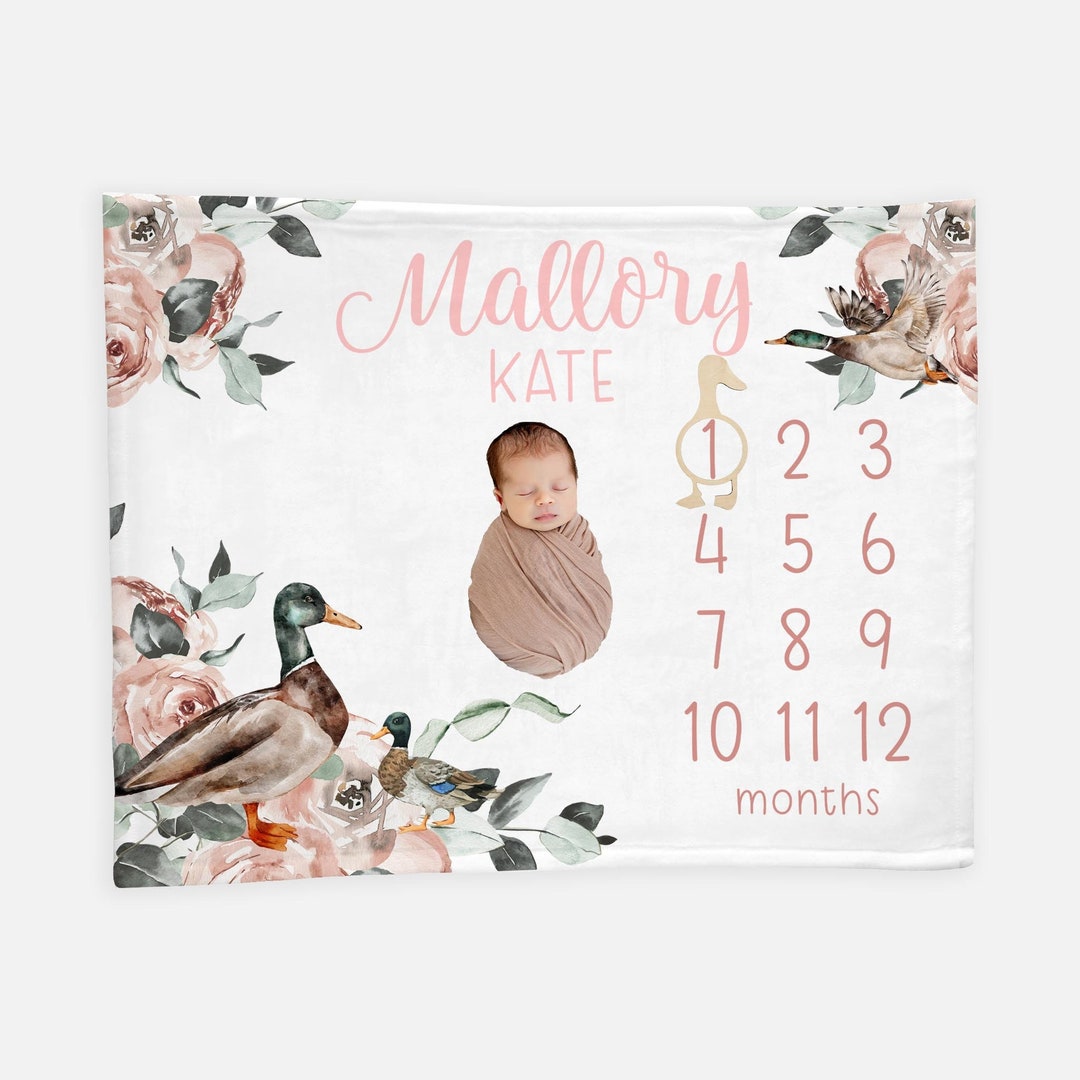 Girl Mallard Duck Milestone Blanket Duck Hunter Milestone - Etsy