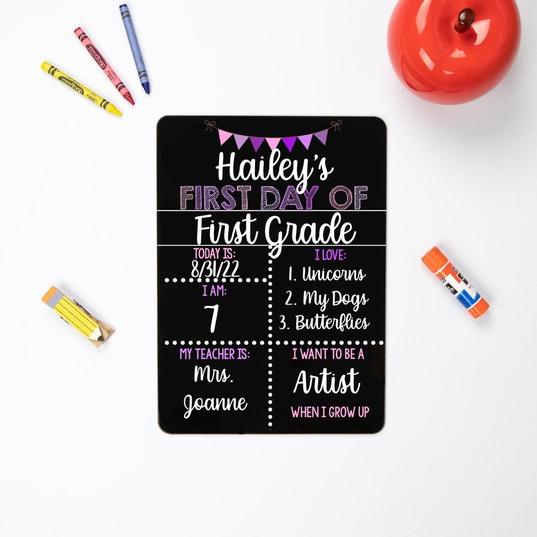 Reusable First and Last Day of School Sign, Liquid Chalk Dry Erase ...