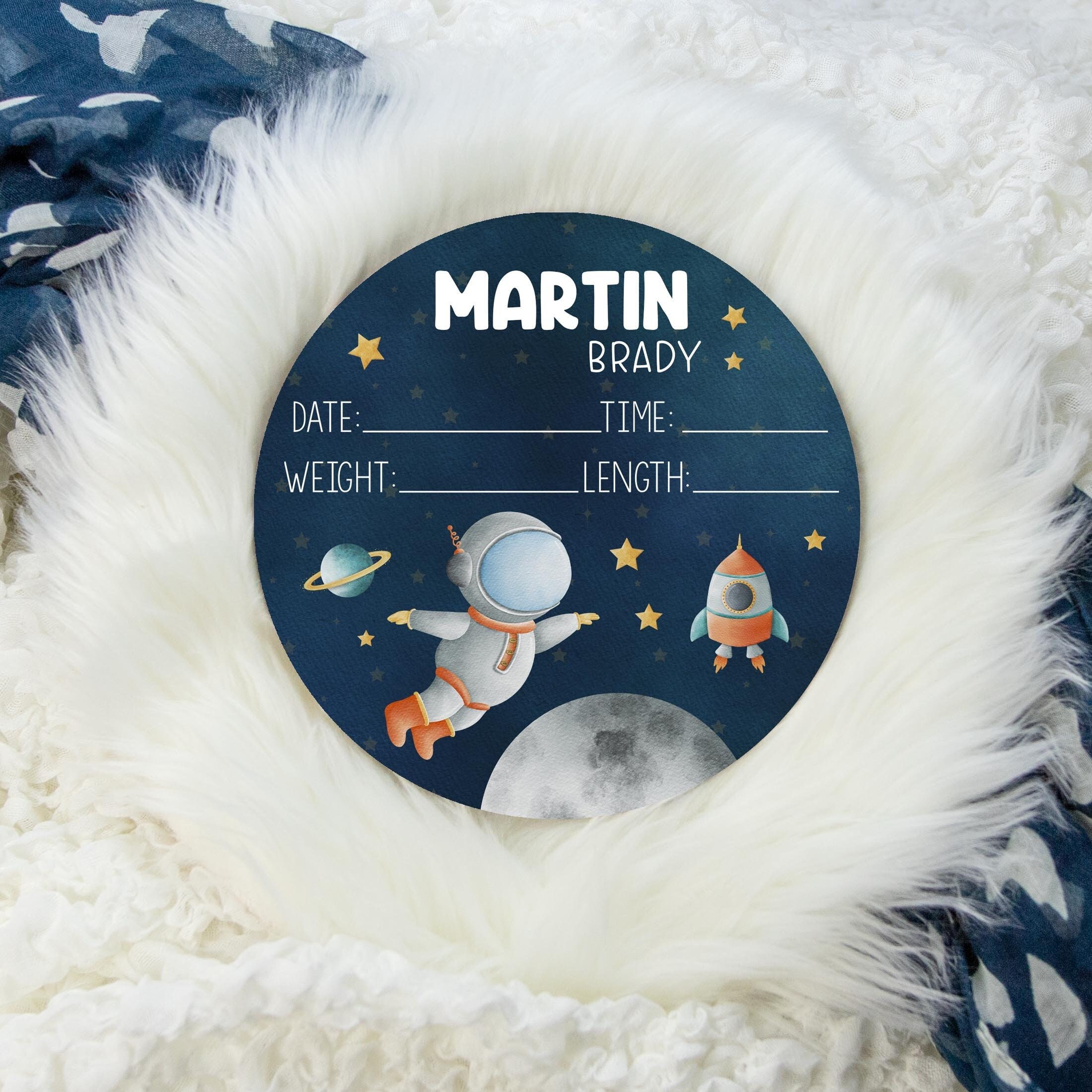 Rocket Birth Stat Sign Outer Space Birth Stat Sign - Etsy