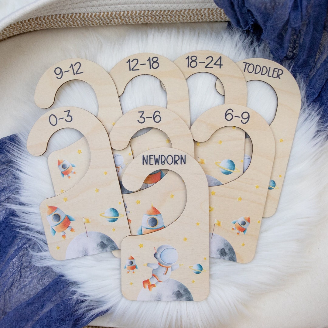 Outer Space Clothing Dividers, Astronaut Baby Clothing Divider, Wood ...