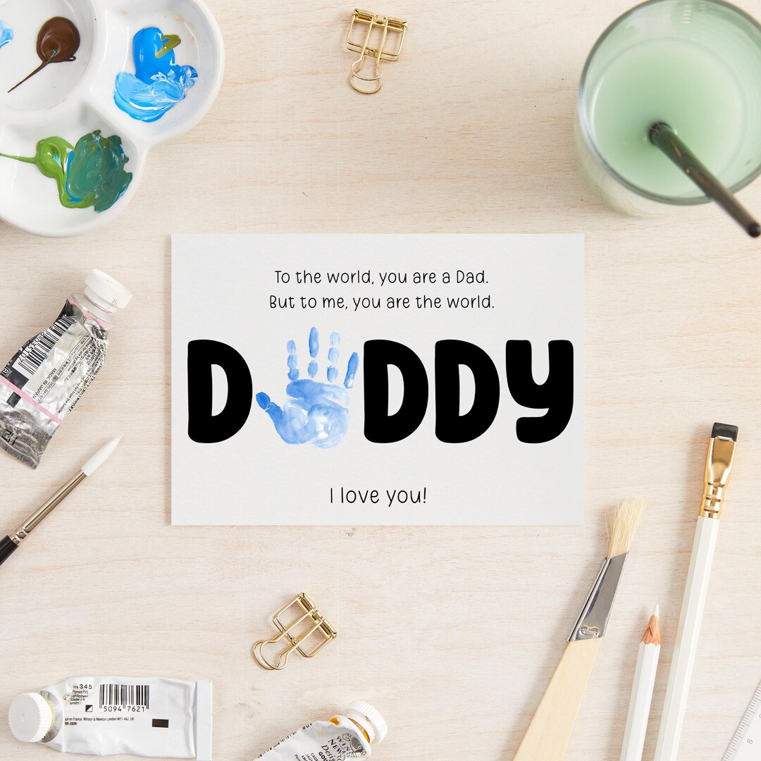Daddy Handprint Printable Handprint Art For Dad Fathers Day Etsy