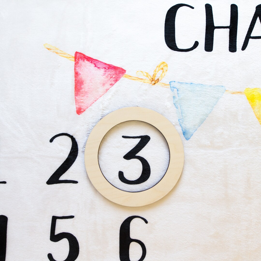Circle Milestone Marker, Baby Milestone Blanket Marker, Baltic Birch ...