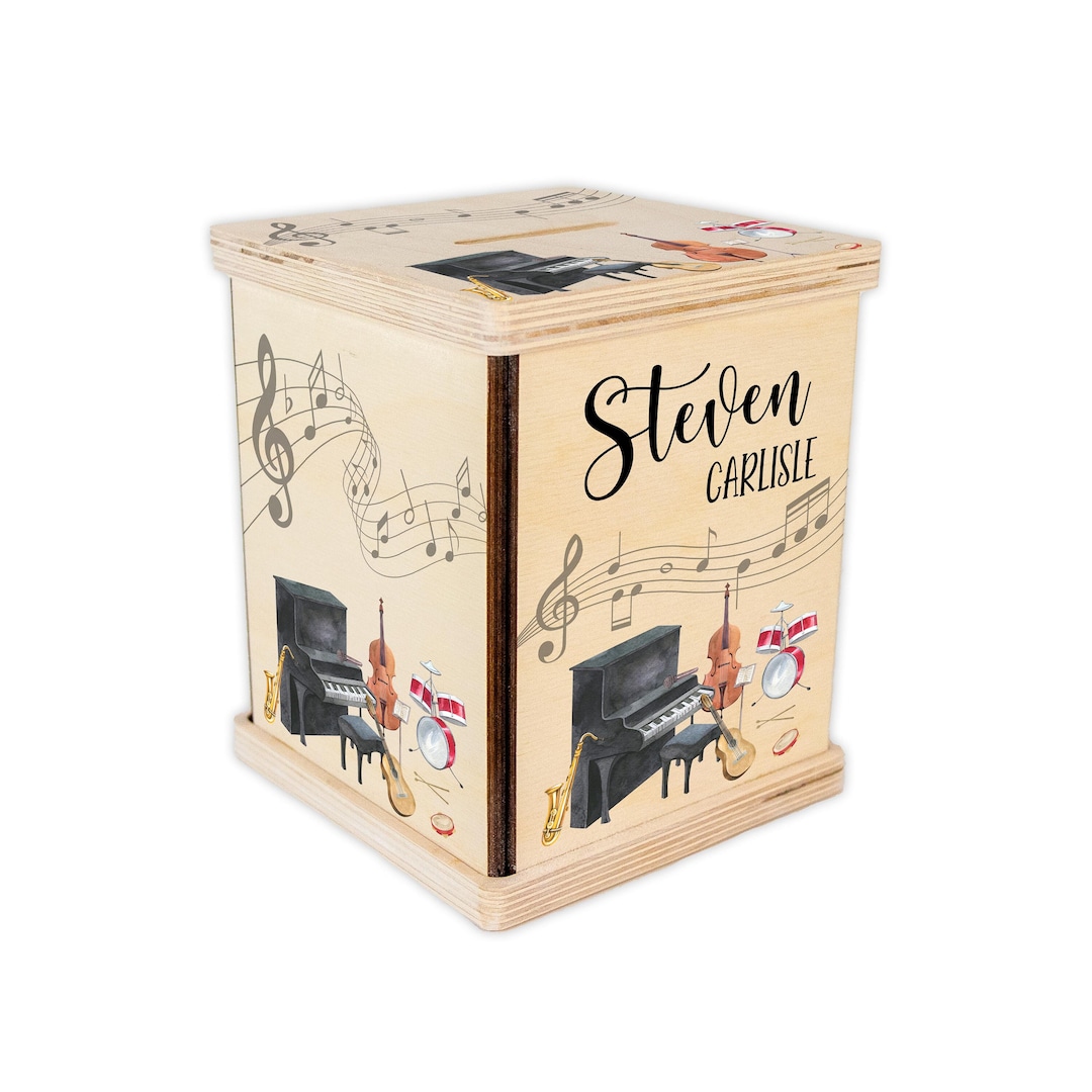 Music Piggy Bank, Music Nursery, Baby Boy Gift, Personalized Piggy Bank ...