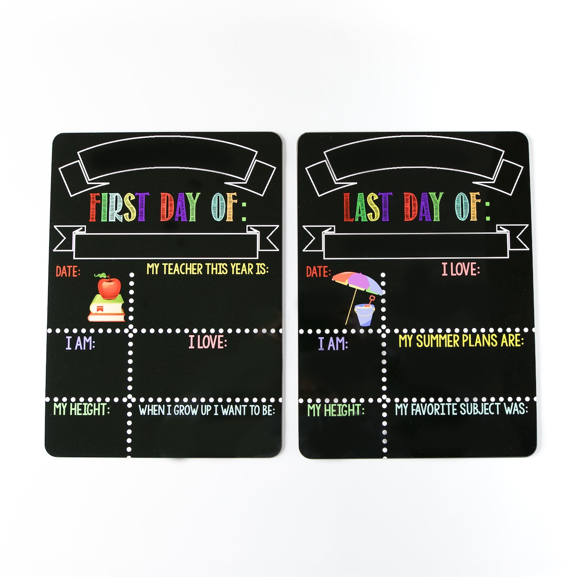 Reusable First and Last Day of School Sign, Liquid Chalk Dry Erase ...