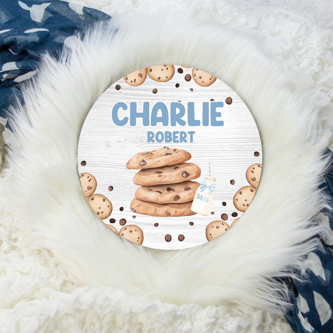 Cookies and Milk Round Wood Name Sign, Cookies Baby Sign, Round Wood ...