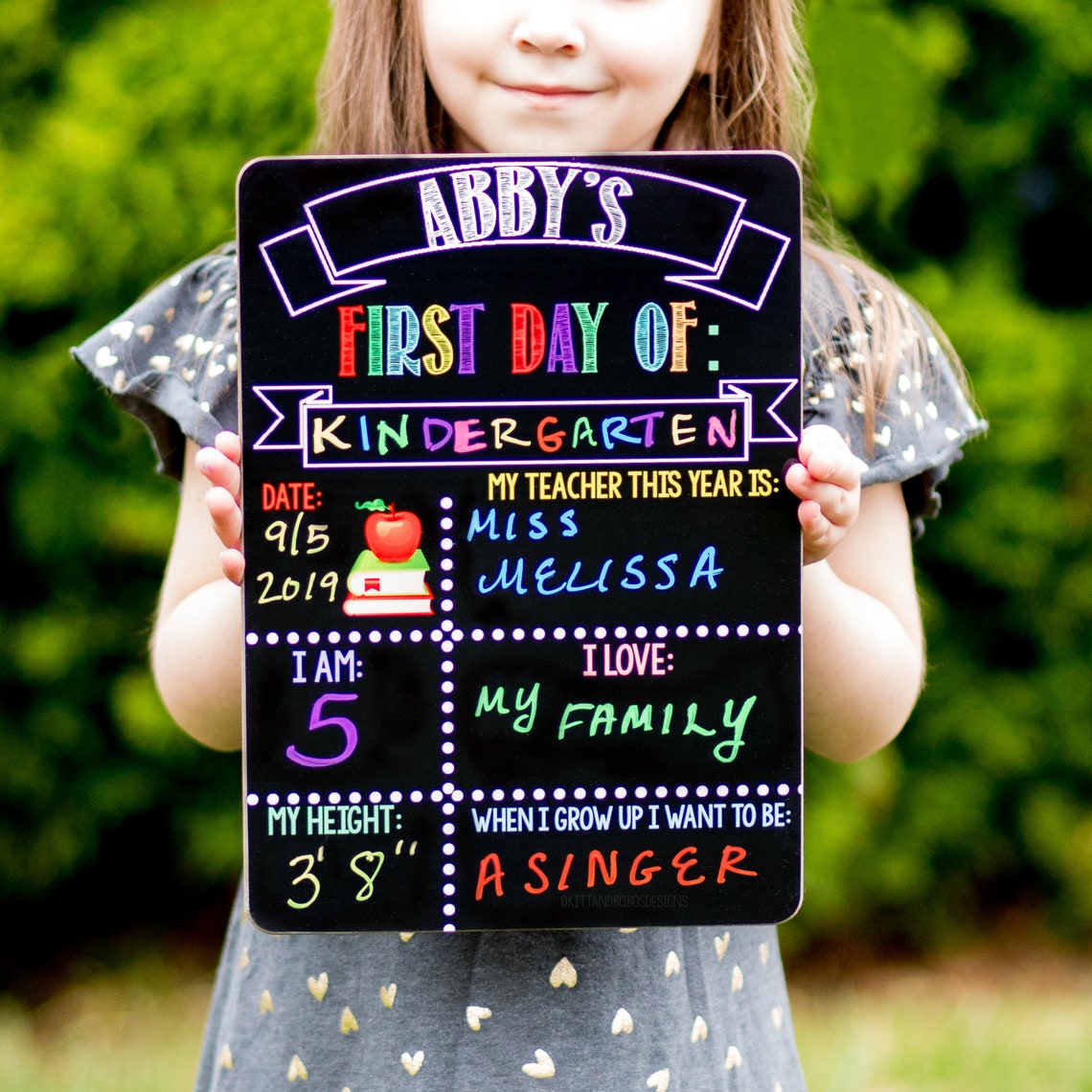 Reusable First and Last Day of School Sign, Liquid Chalk Dry Erase ...