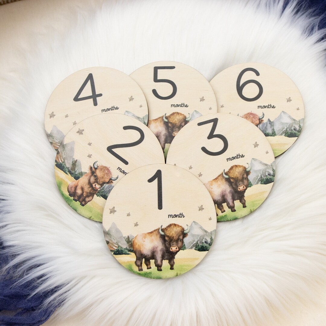 Buffalo Mountain Milestone Cards, Bison Milestone Cards, Wood Milestone ...