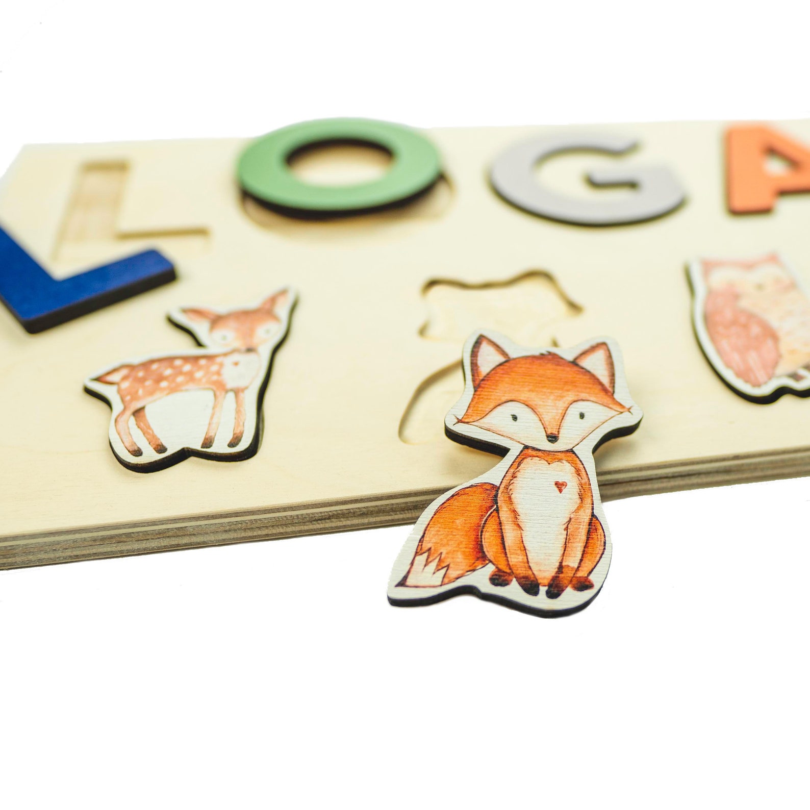 Woodland Name Puzzle Wood Name Puzzle Personalized Toddler - Etsy
