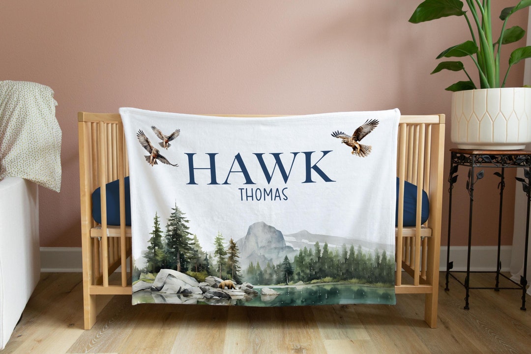 Hawk Mountains Baby Blanket, Personalized Baby Blanket, Mountains ...
