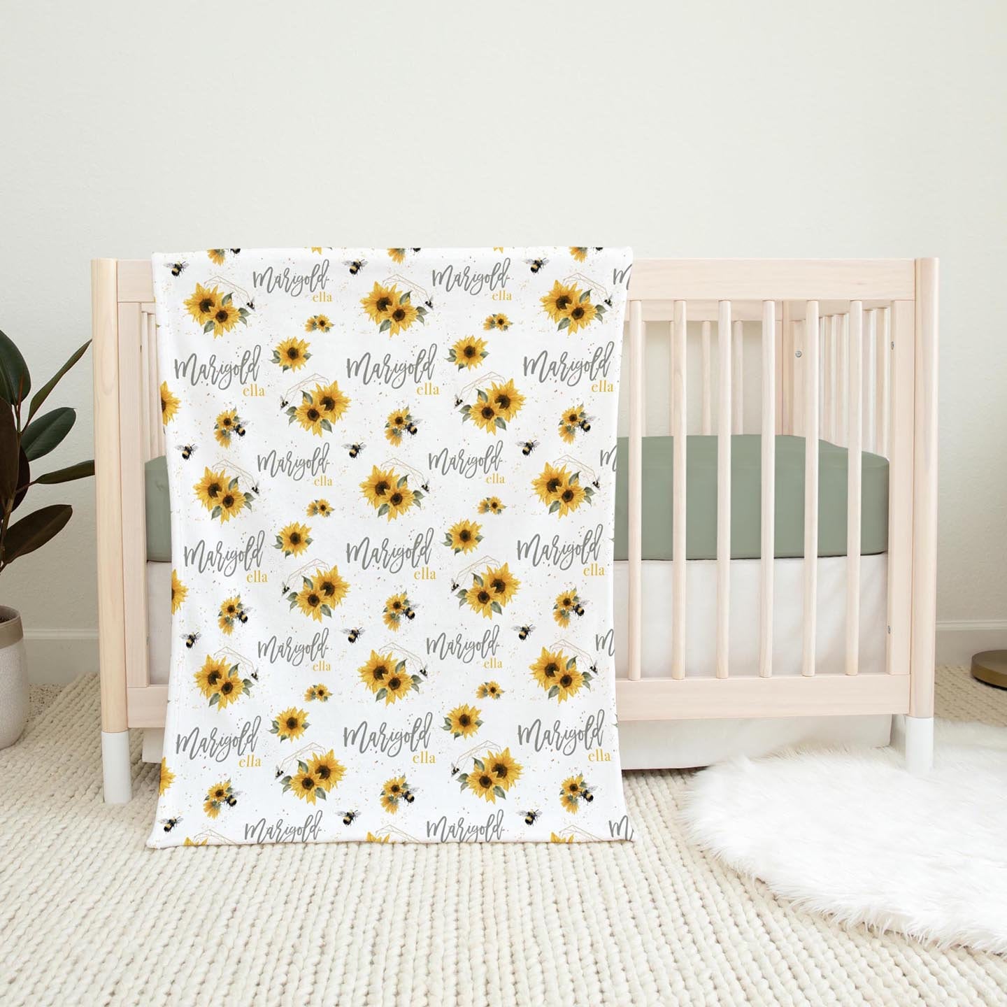 Honey Bee Swaddle Set Bumble Bee Baby Blanket Personalized - Etsy