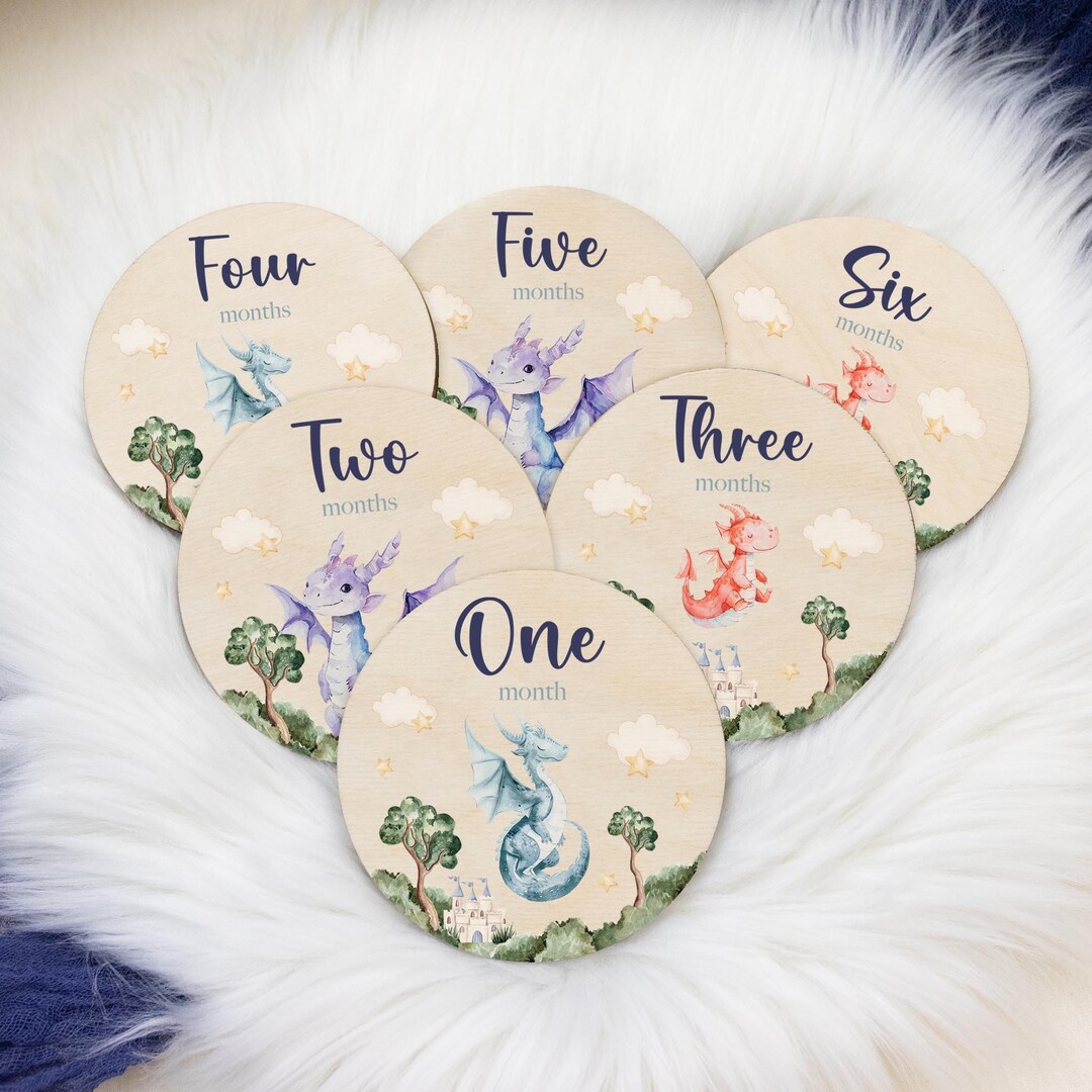Dragon Milestone Cards, Baby Milestone Dragon Milestone Markers, Wood ...