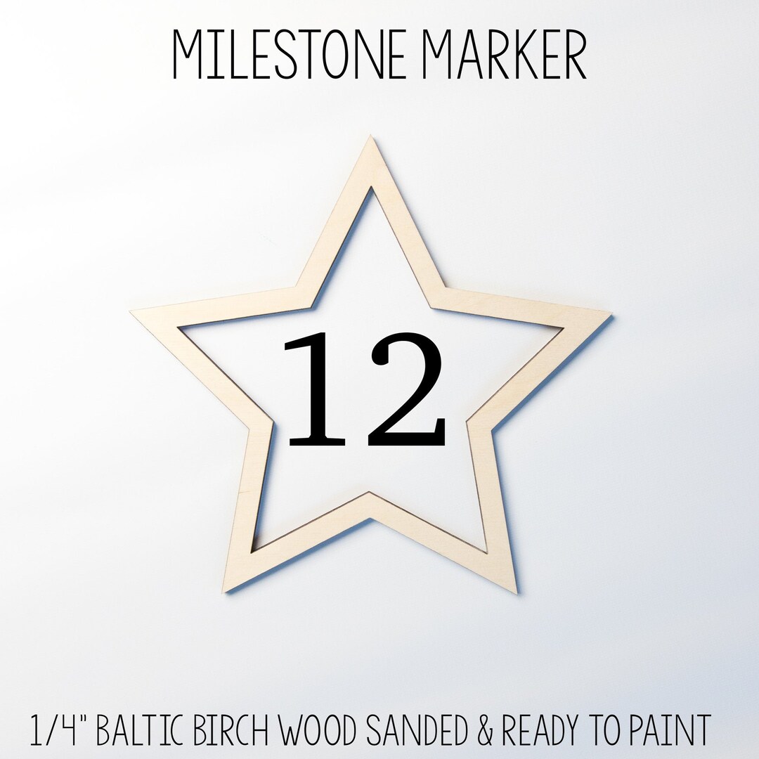 Star Milestone Marker, Baby Milestone Blanket Marker, Baltic Birch Wood ...