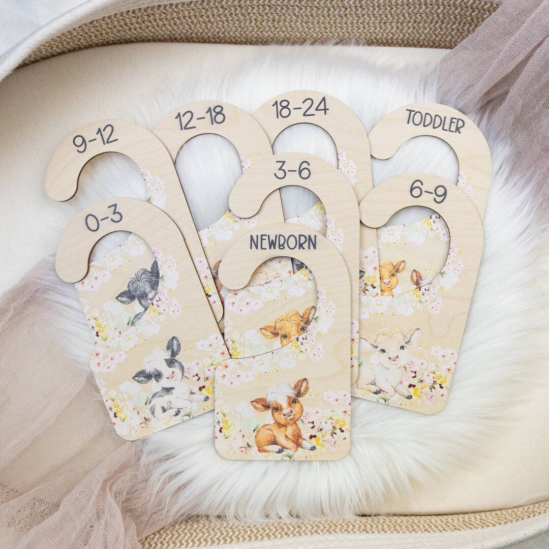 Girl Farm Cow Clothing Dividers, Farm Animals Baby Clothing Divider ...