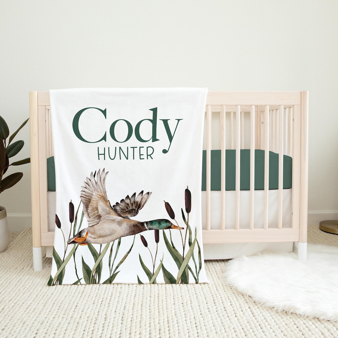 Mallard Duck Blanket, Personalized Duck Baby Blanket, Waterfowl Baby ...