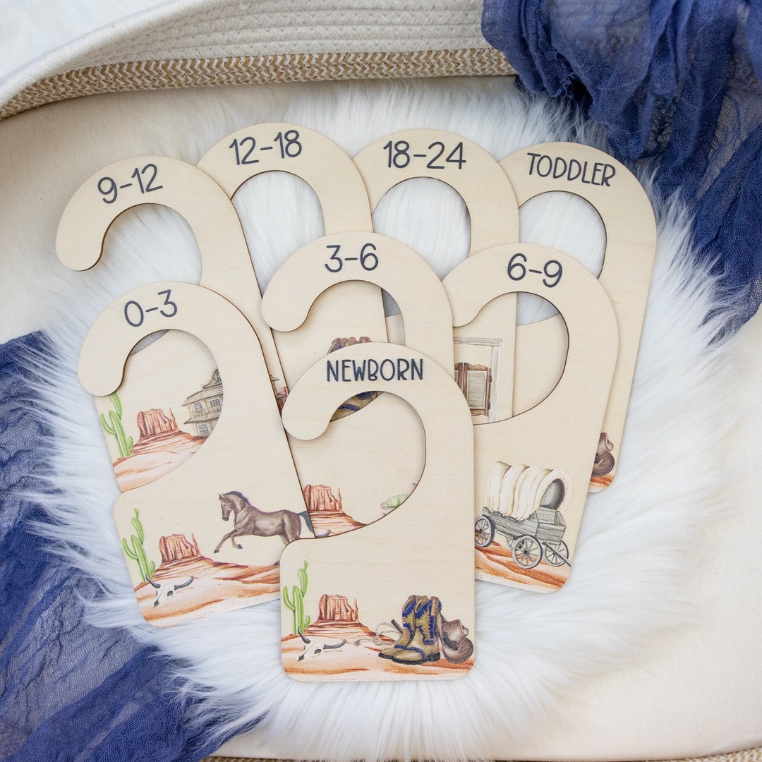 Western Clothing Dividers, Cowboy Baby Clothing Divider, Wood Wardrobe ...