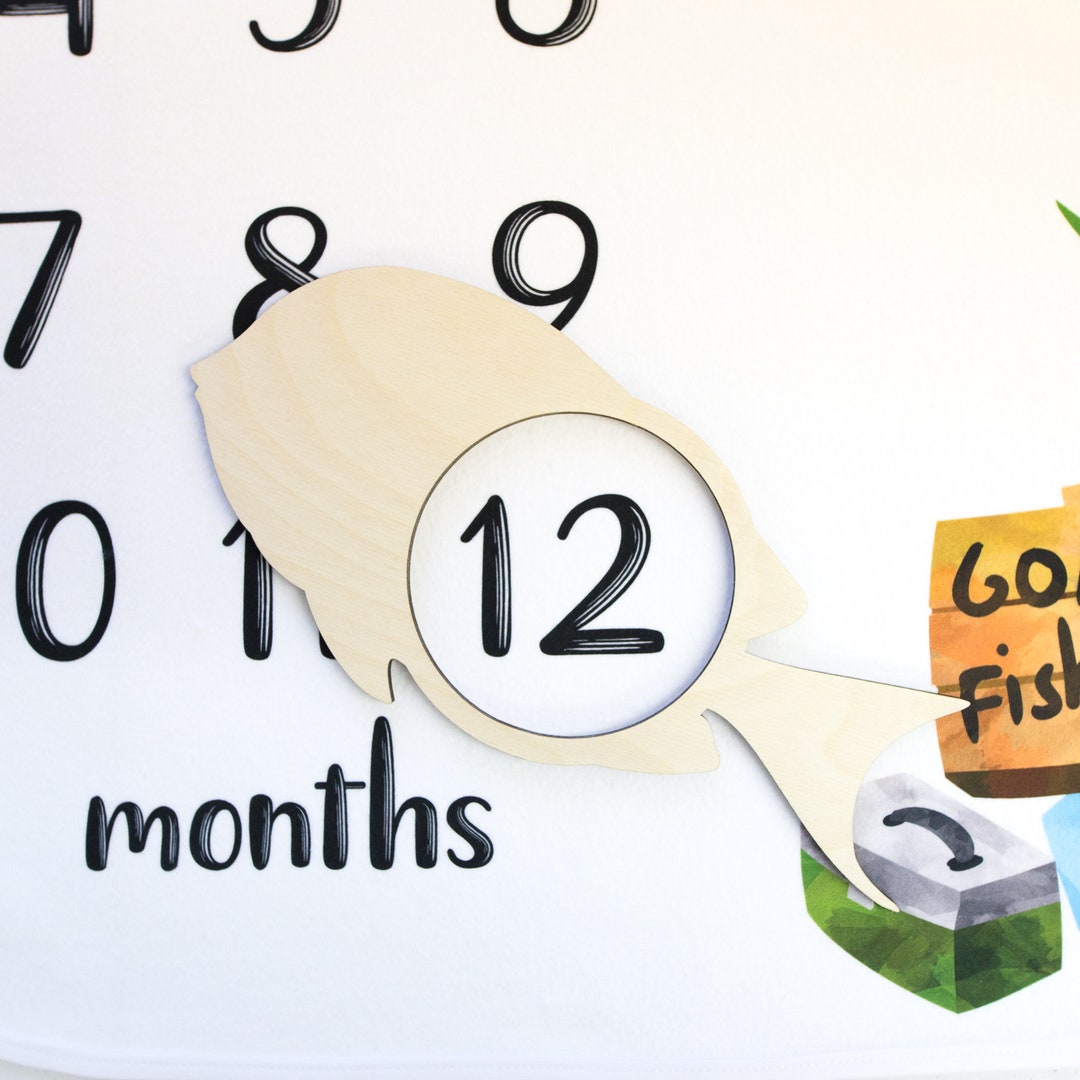 Fish Milestone Marker, Milestone Blanket Marker, Baltic Birch Wood ...