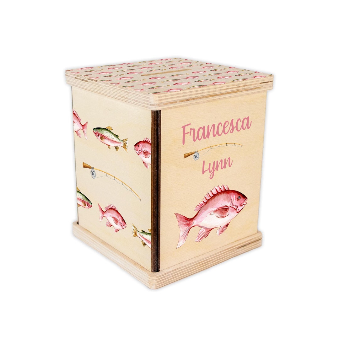 Girl Fishing Piggy Bank, Fishing Nursery, Baby Boy Gift, Personalized ...