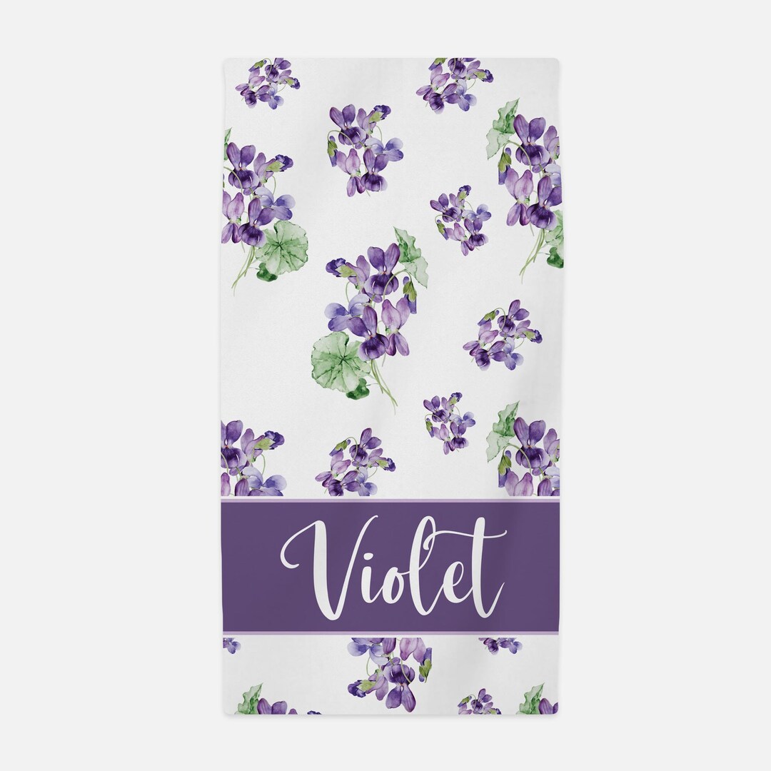 Violet Beach Towel, Personalized Beach Towel, Kids Beach Towel, Child ...