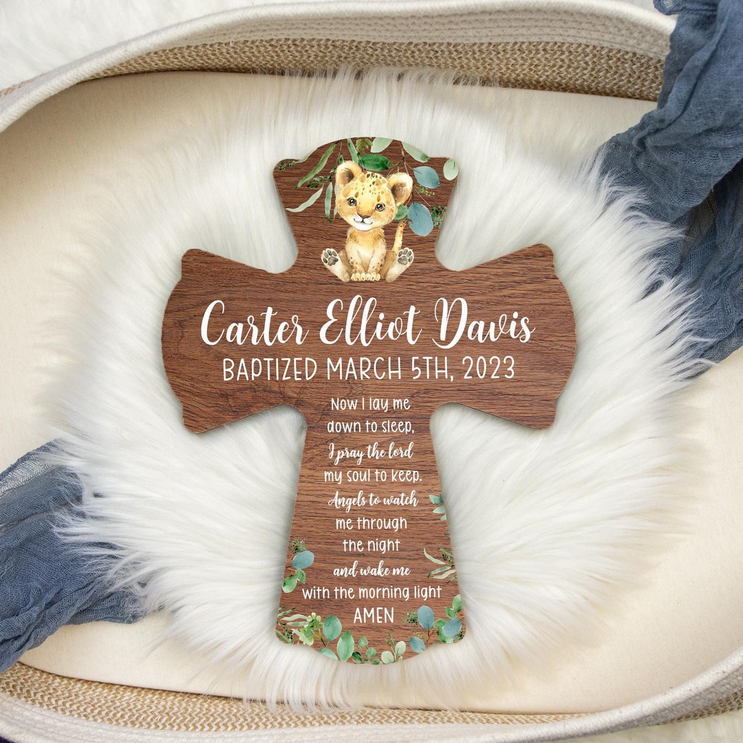 Christening Gift, Wooden Name Cross, Personalized Cross, Dedication ...