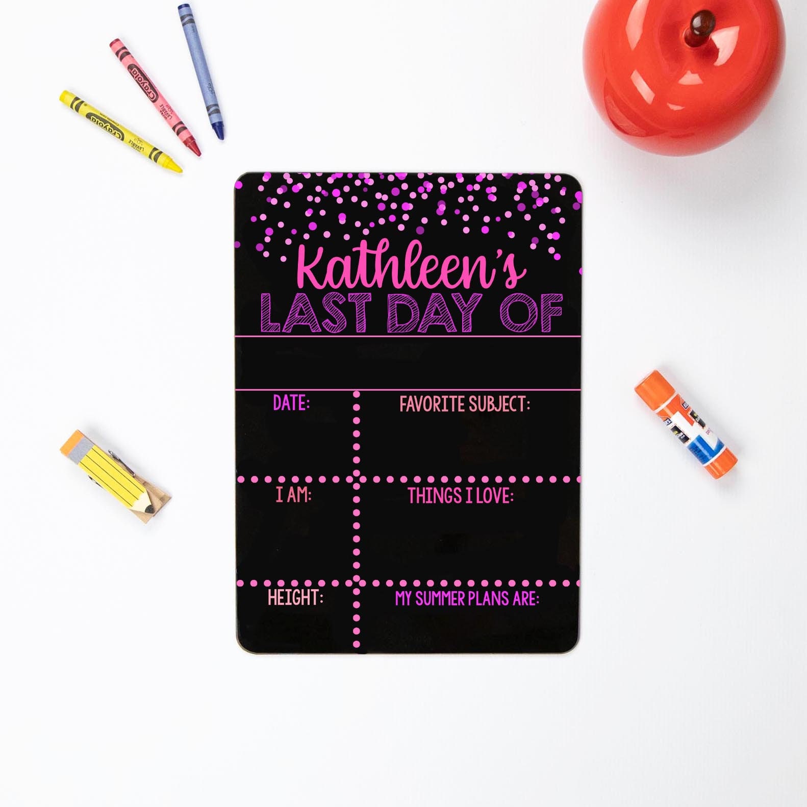 Girl First and Last Day of School Sign Liquid Chalk School - Etsy