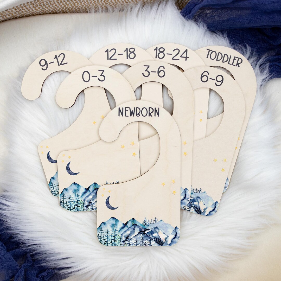 Mountain Clothing Dividers, Mountains Baby Clothing Divider, Wood ...