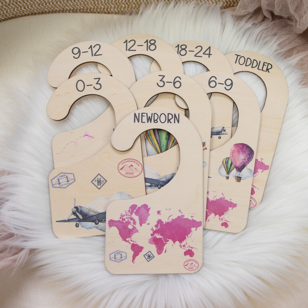 World Map Clothing Dividers, Adventure Baby Clothing Divider, Wood ...
