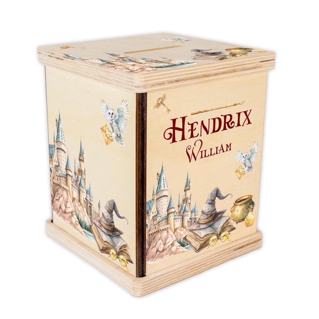 Wizard Piggy Bank, Wizard Nursery, Baby Boy Gift, Personalized Piggy ...