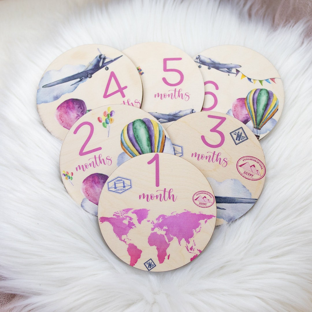 World Map Milestone Cards, Atlas Milestone Markers, Wood Milestone Card ...