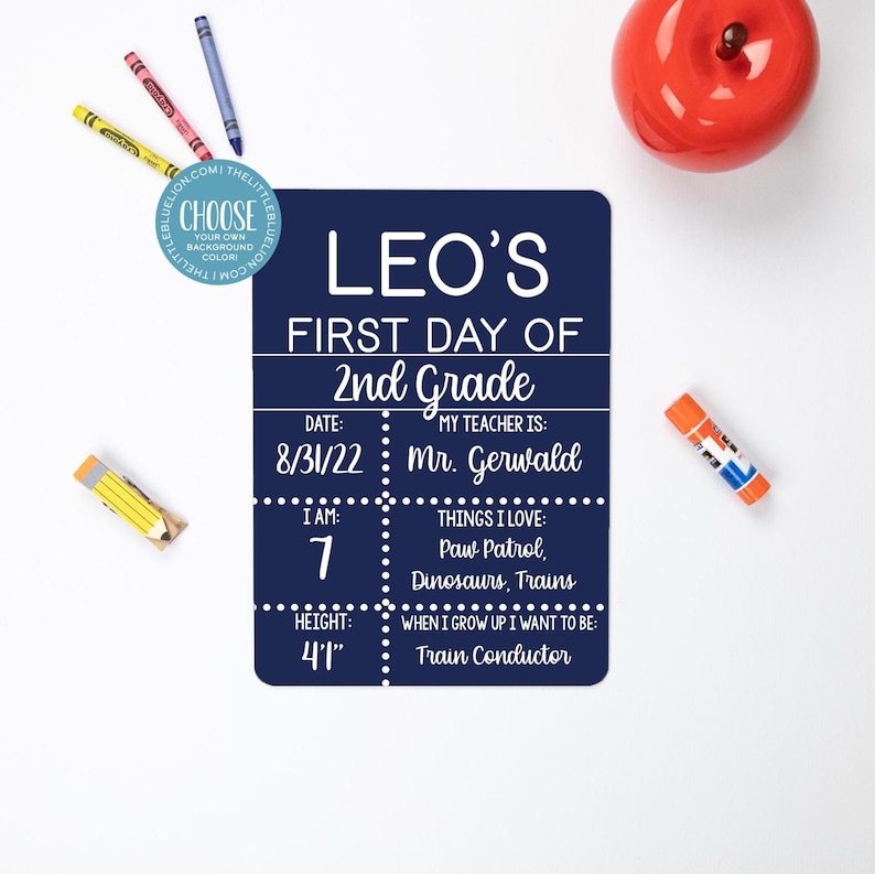 First Day of School Sign Liquid Chalk Dry Erase School Sign - Etsy