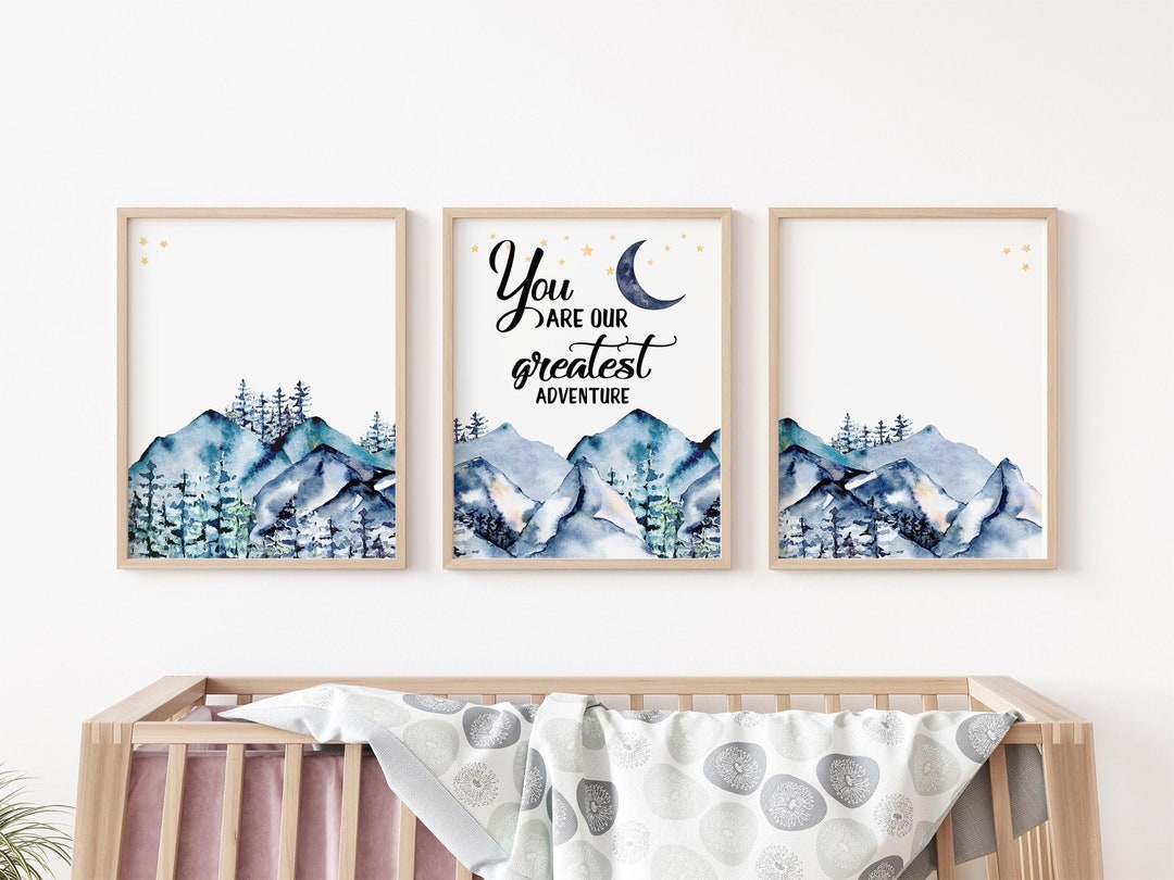 Adventure Nursery Wall Art Poster, Mountain Nursery Decor, Mountain ...