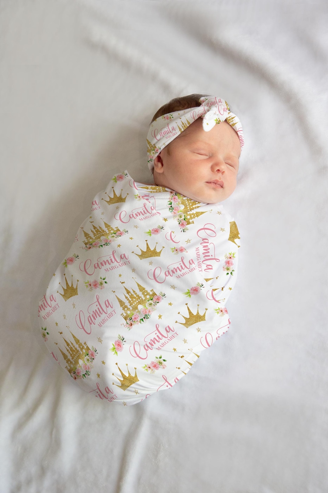 Princess Swaddle Set, Personalized Princess Castle Baby Blanket ...