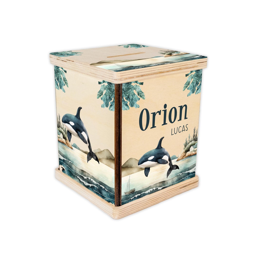 Orca Whale Piggy Bank, Whale Nursery, Baby Girl Gift, Personalized ...