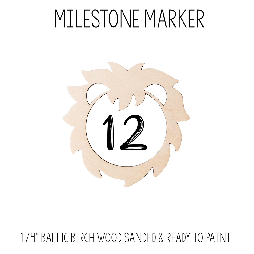 Lion Milestone Marker, Baby Milestone Blanket Marker, Baltic Birch Wood ...