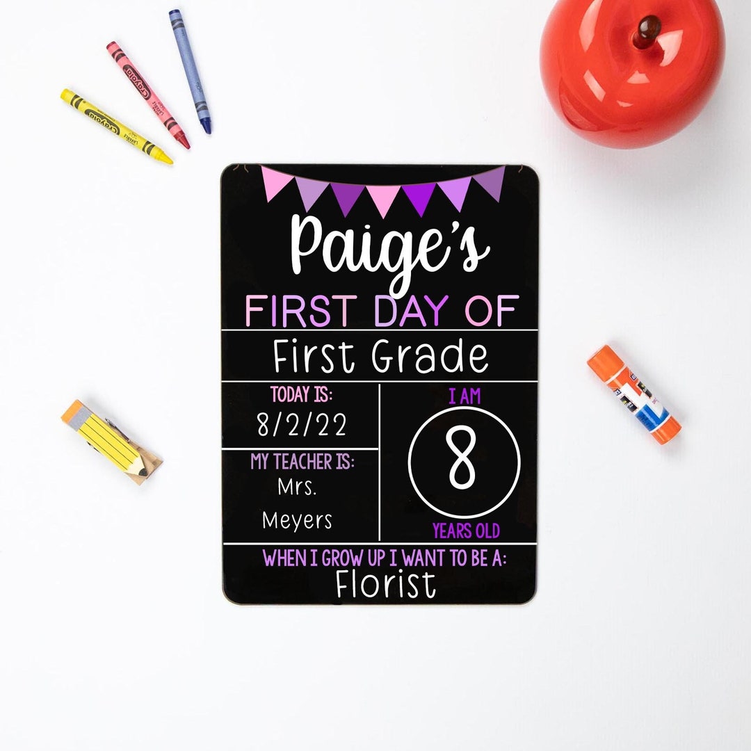 First Day of School Sign, Liquid Chalk Dry Erase School Board, Reusable ...