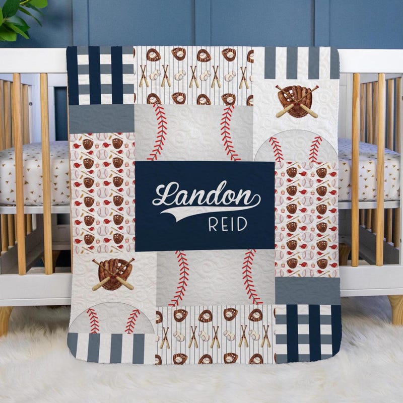 Baseball Baby Quilt - Etsy
