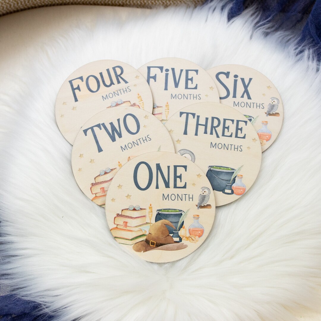 Wizard Milestone Cards, Baby Milestone Wizard Milestone Markers, Wood ...