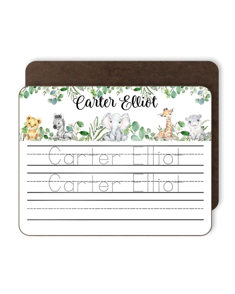 Safari Personalized Tracing Board, Name Dry Erase Tracing Board, Name ...