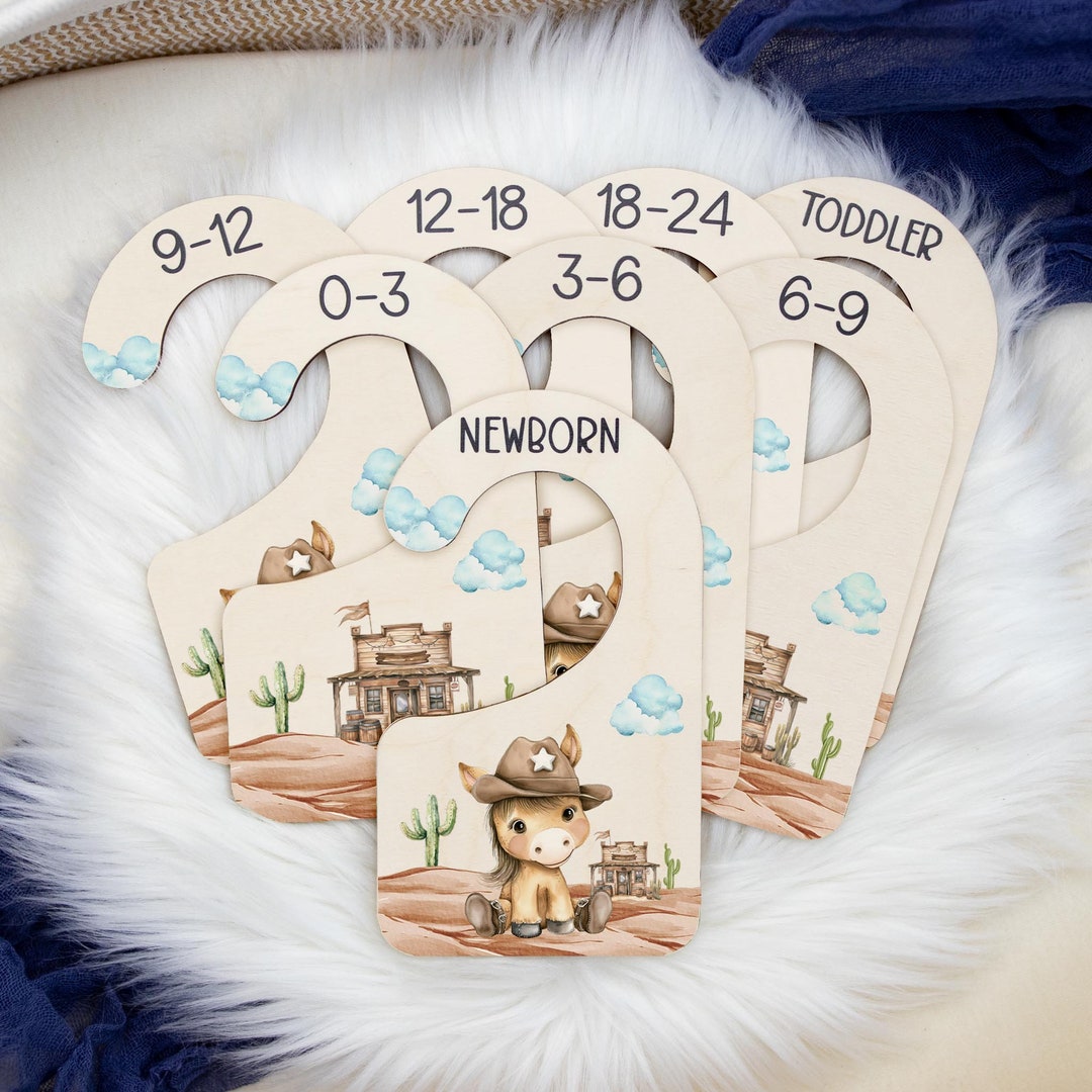 Cowboy Horse Clothing Dividers, Western Baby Clothing Divider, Wood ...