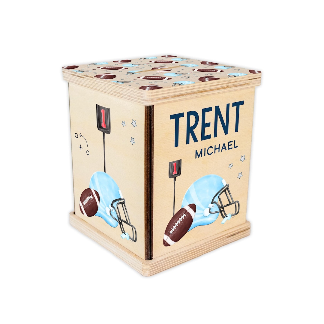 Football Piggy Bank, Sports Nursery, Baby Boy Gift, Personalized Piggy ...
