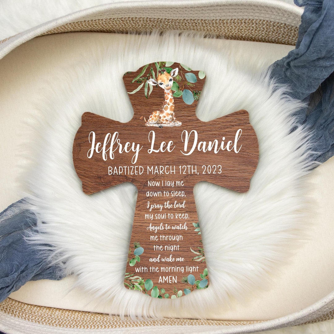 Christening Gift, Wooden Name Cross, Personalized Cross, Dedication ...