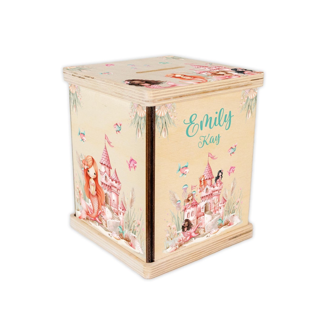 Mermaid Piggy Bank, Mermaid Nursery, Baby Girl Gift, Personalized Piggy ...