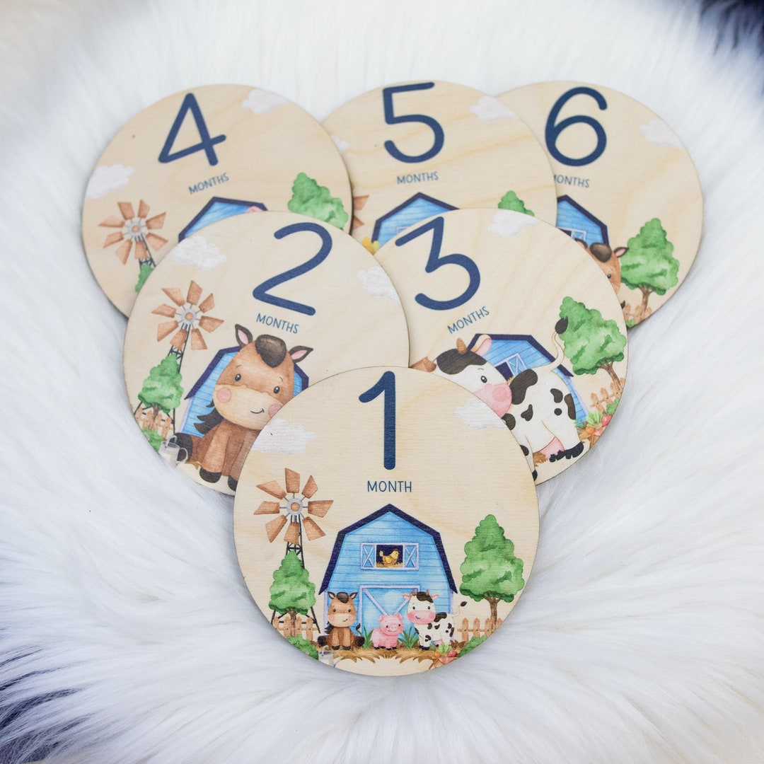 Farm Milestone Cards, Farm Animals Milestone Cards, Wood Milestone Card ...