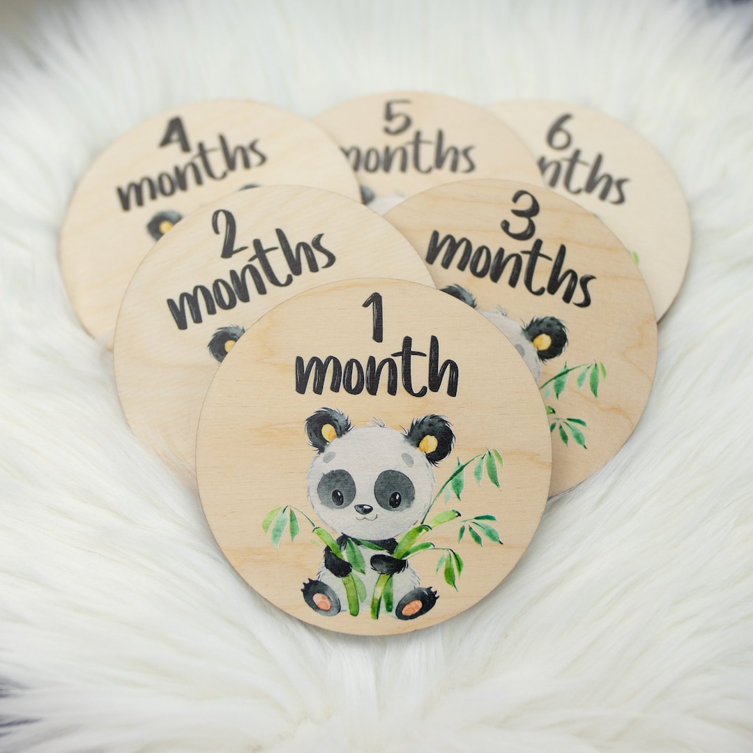 Panda Milestone Cards, Panda Milestone Markers, Wood Milestone Cards ...
